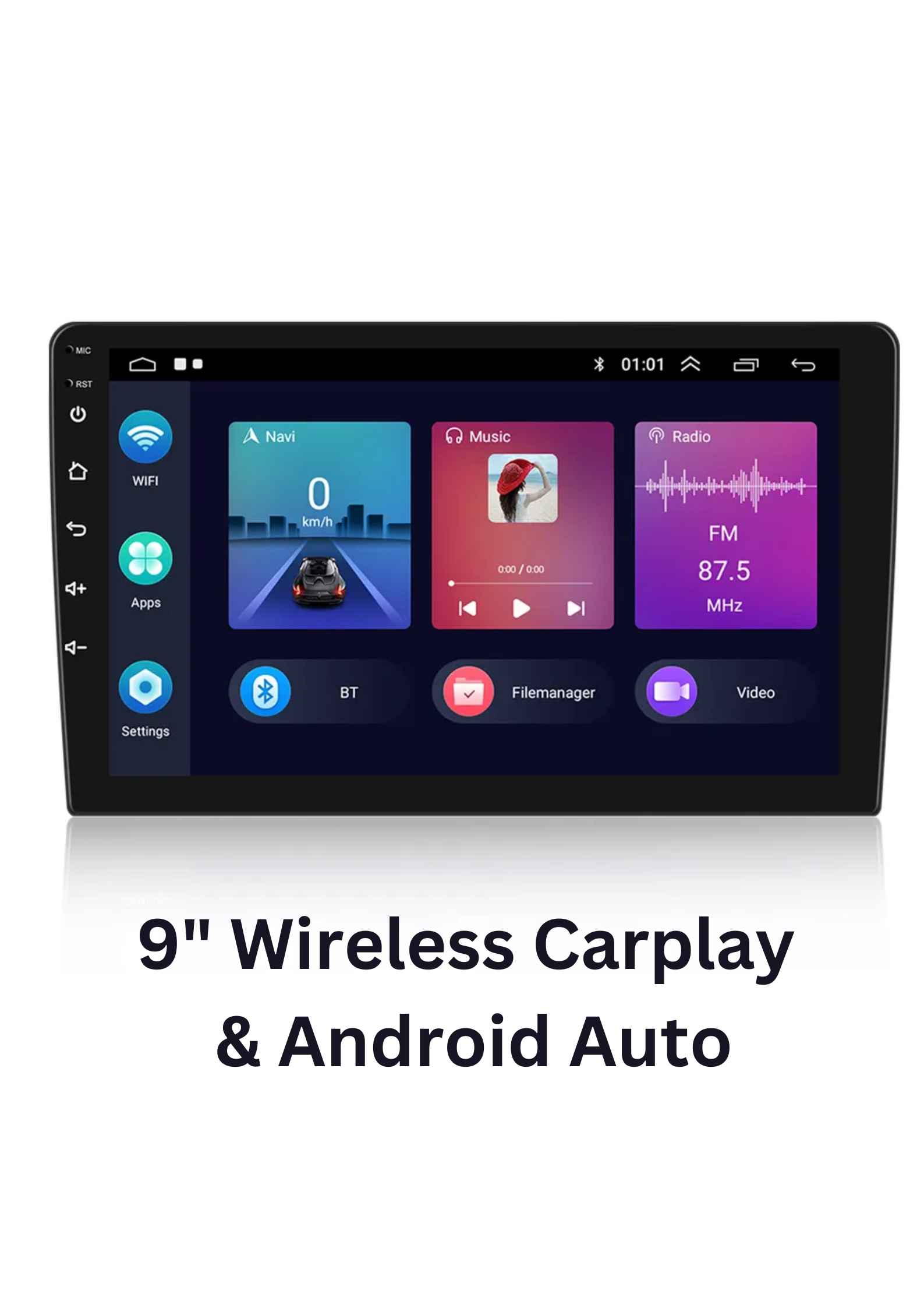 9" Universal screen Wireless Carplay & Android Auto (need kit for ...