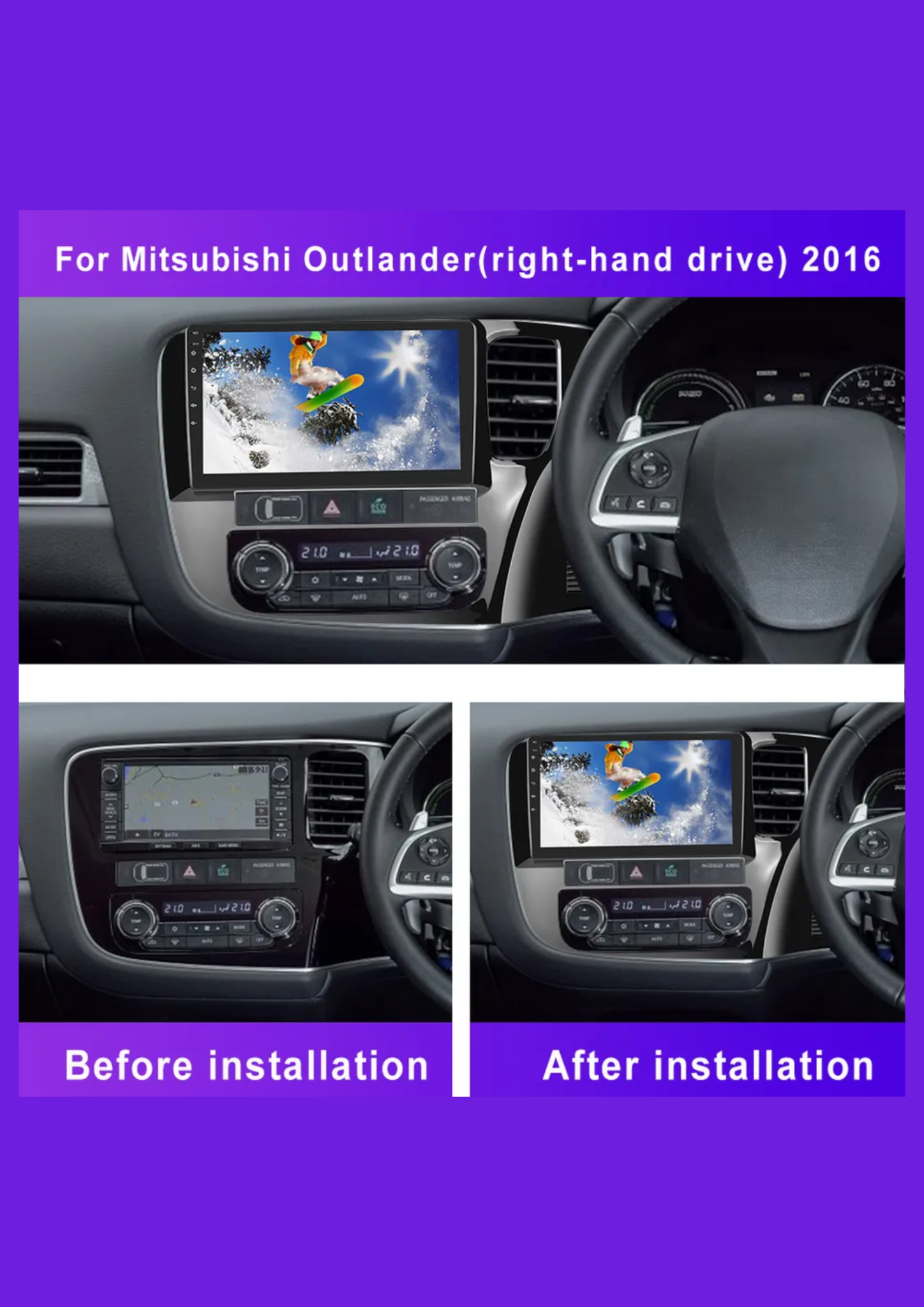 Mitsubishi outlander 2016+ Wireless Apple Carplay & Android Auto ...